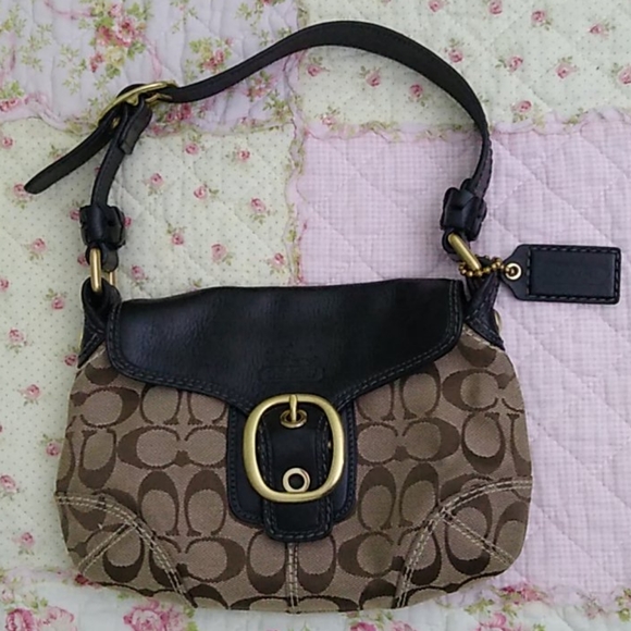 Coach | Bags | Coach Iconic Signature Leather Hobo Shoulder Bag J ...